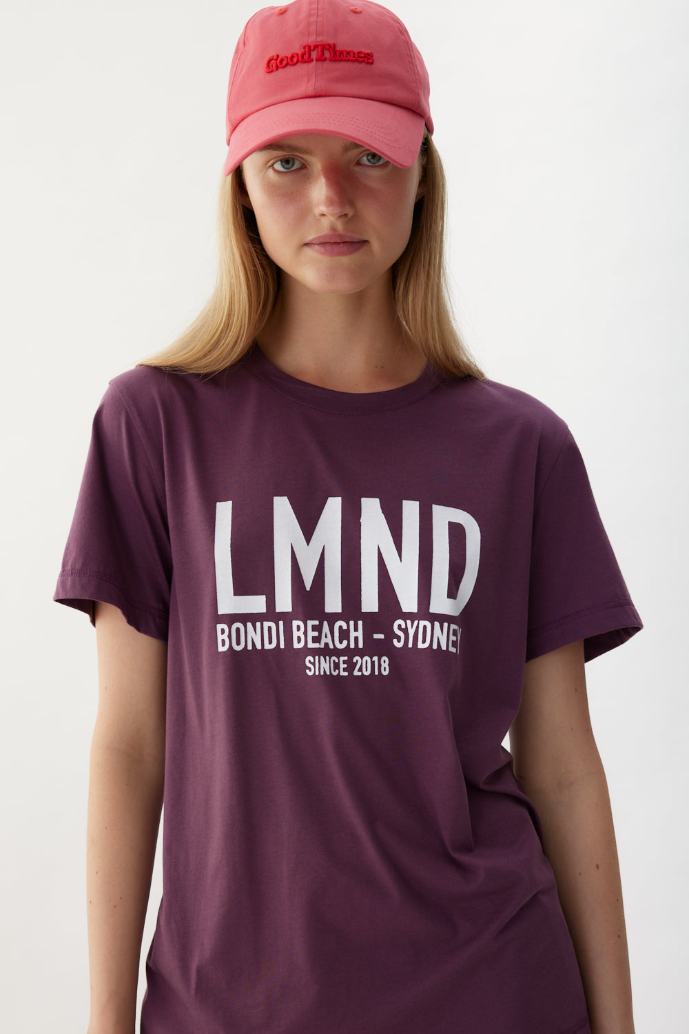 LMND T-Shirt - Cherry/White Print