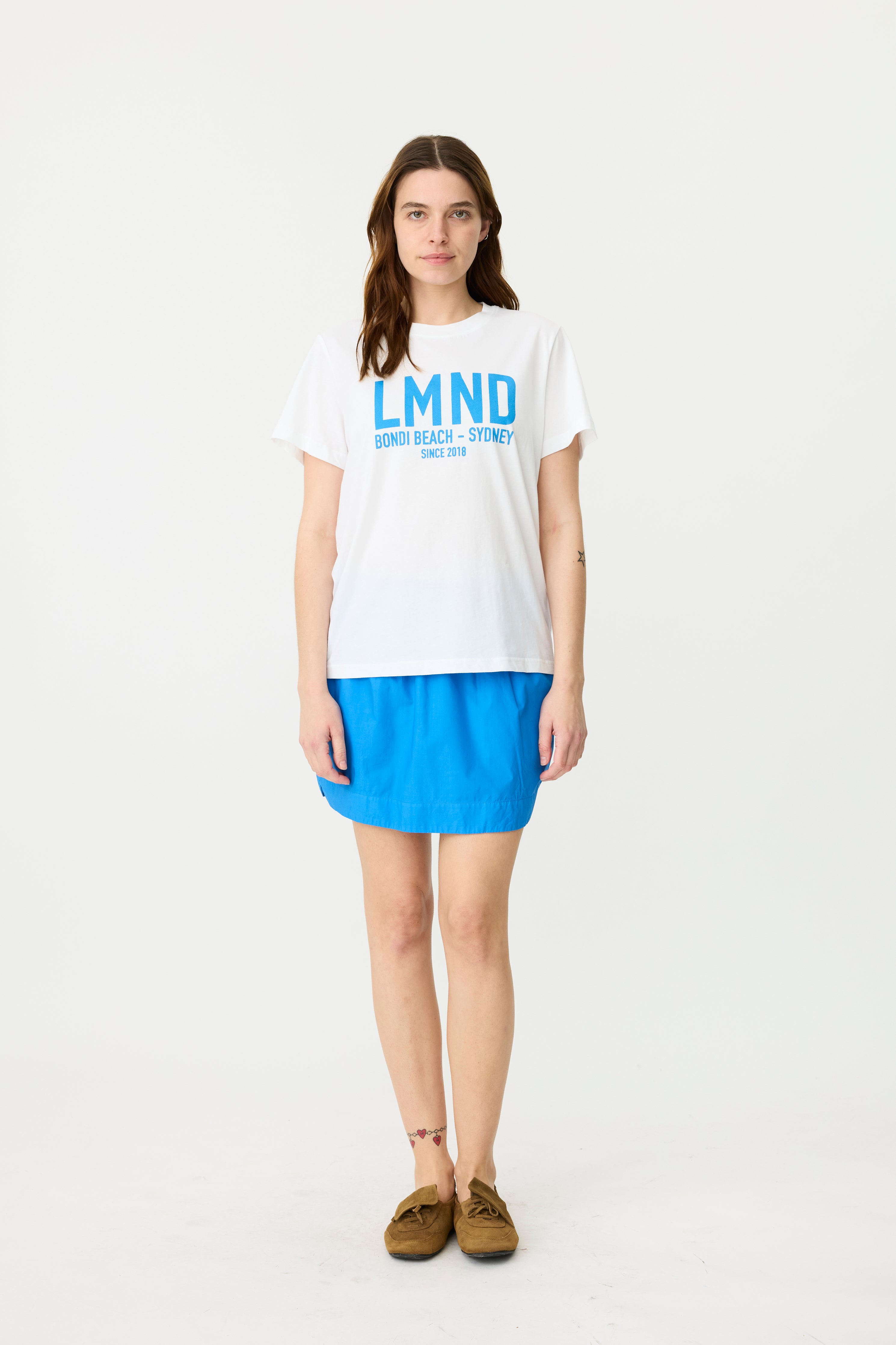 LMND T-Shirt - White/Electric Indigo