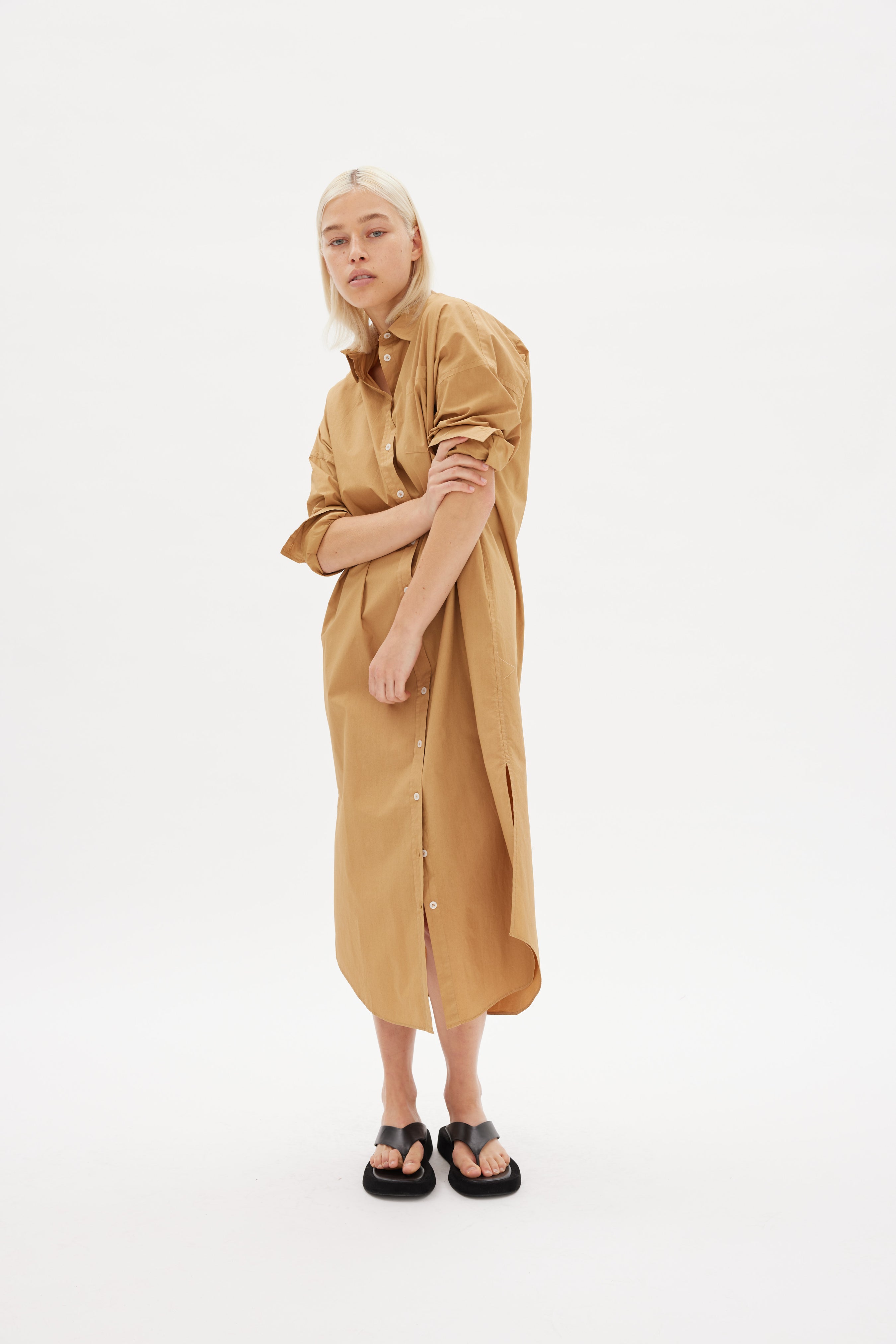 Chiara Shirt Dress Maxi - Toffee - LMND Worldwide