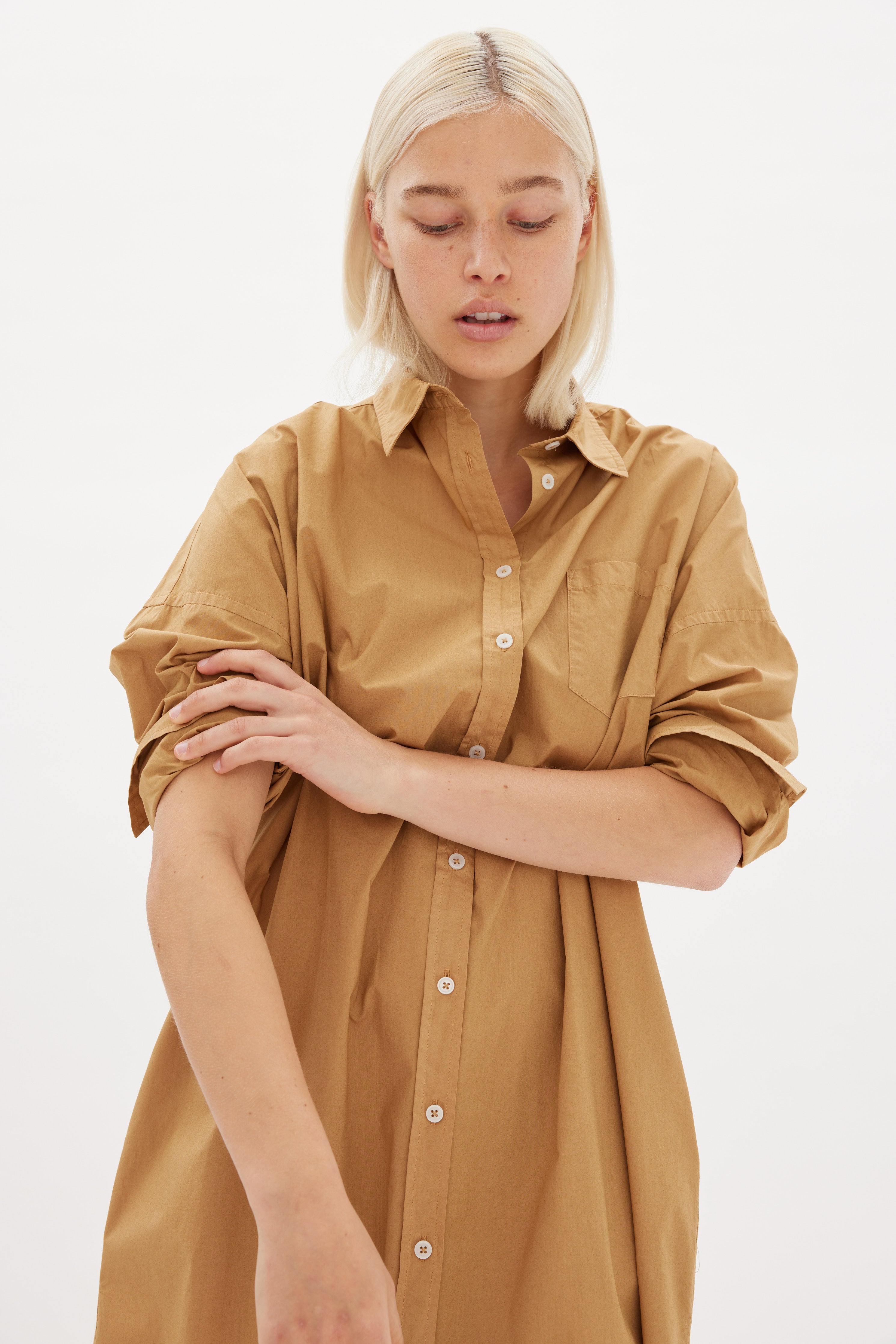 Chiara Shirt Dress Maxi - Toffee - LMND Worldwide