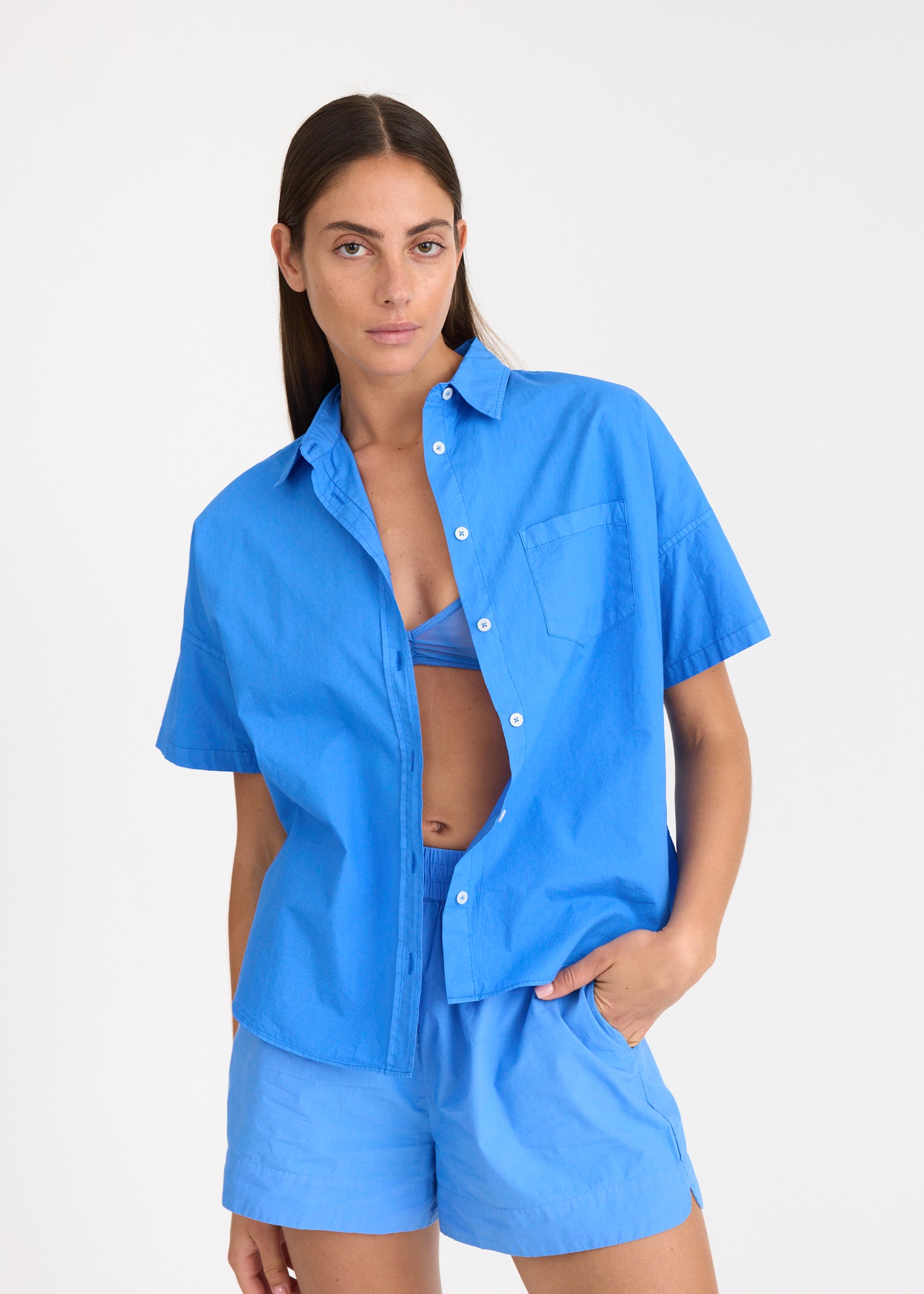 Chiara Short Sleeve Shirt - Ink Blue – LMND